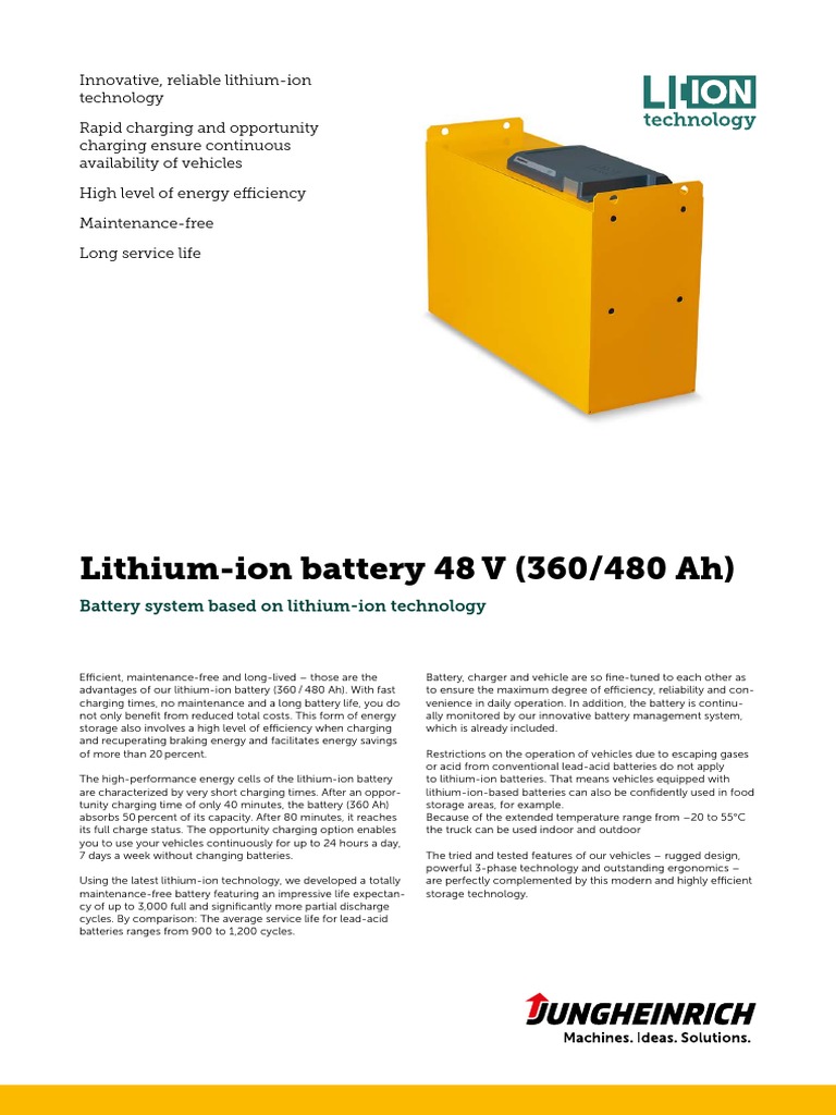Data Sheet 48 V Batterie Data | PDF | Battery Charger | Rechargeable ...