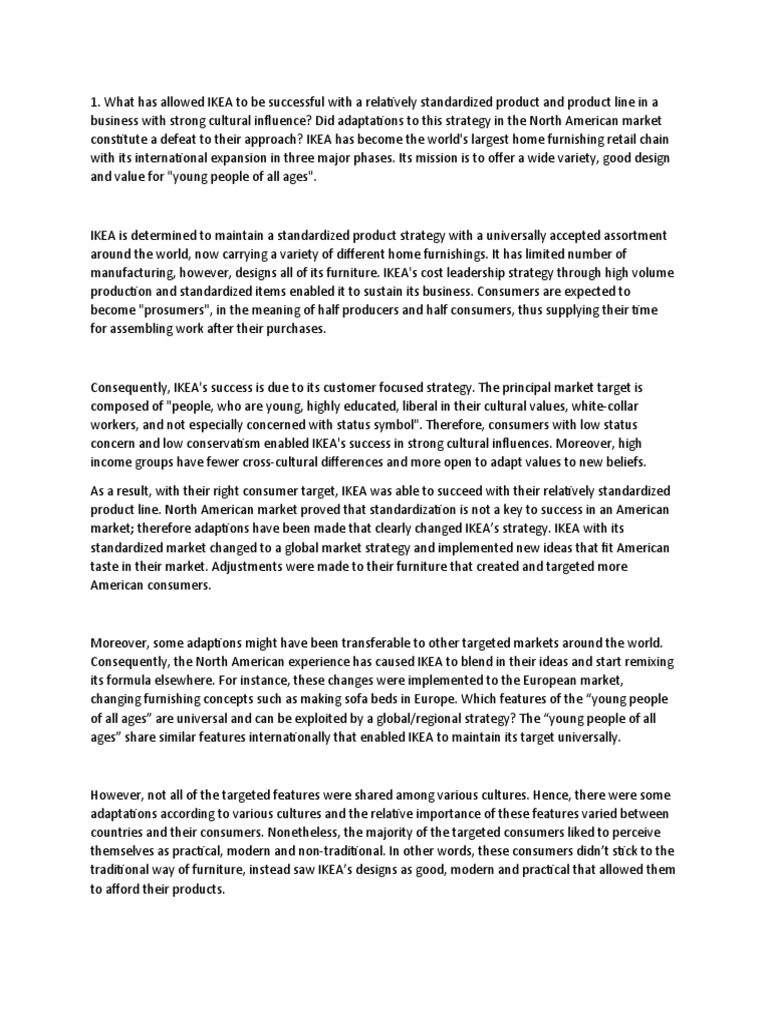 Ikea Case q1 | PDF | Retail | Market (Economics)