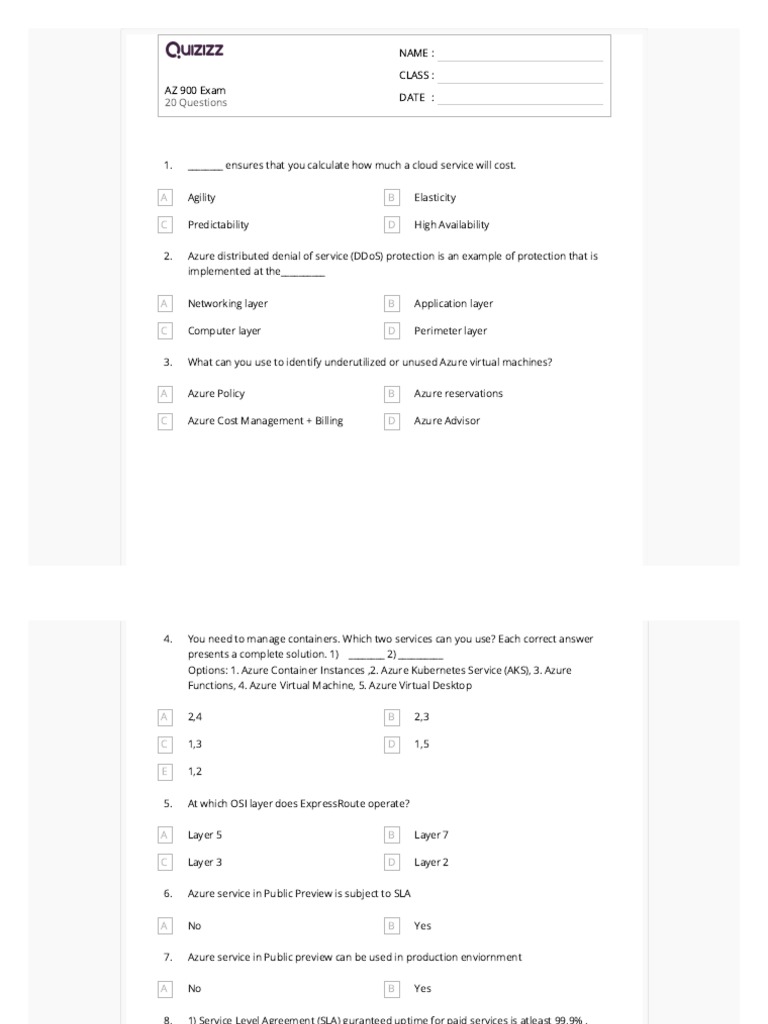AZ 900 Exam | PDF | Microsoft Azure | Cloud Computing