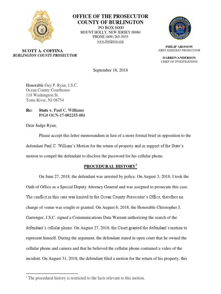 9/18/18 Opposition and Cross-Motion To Compel Disclosure of Cell Phone ...