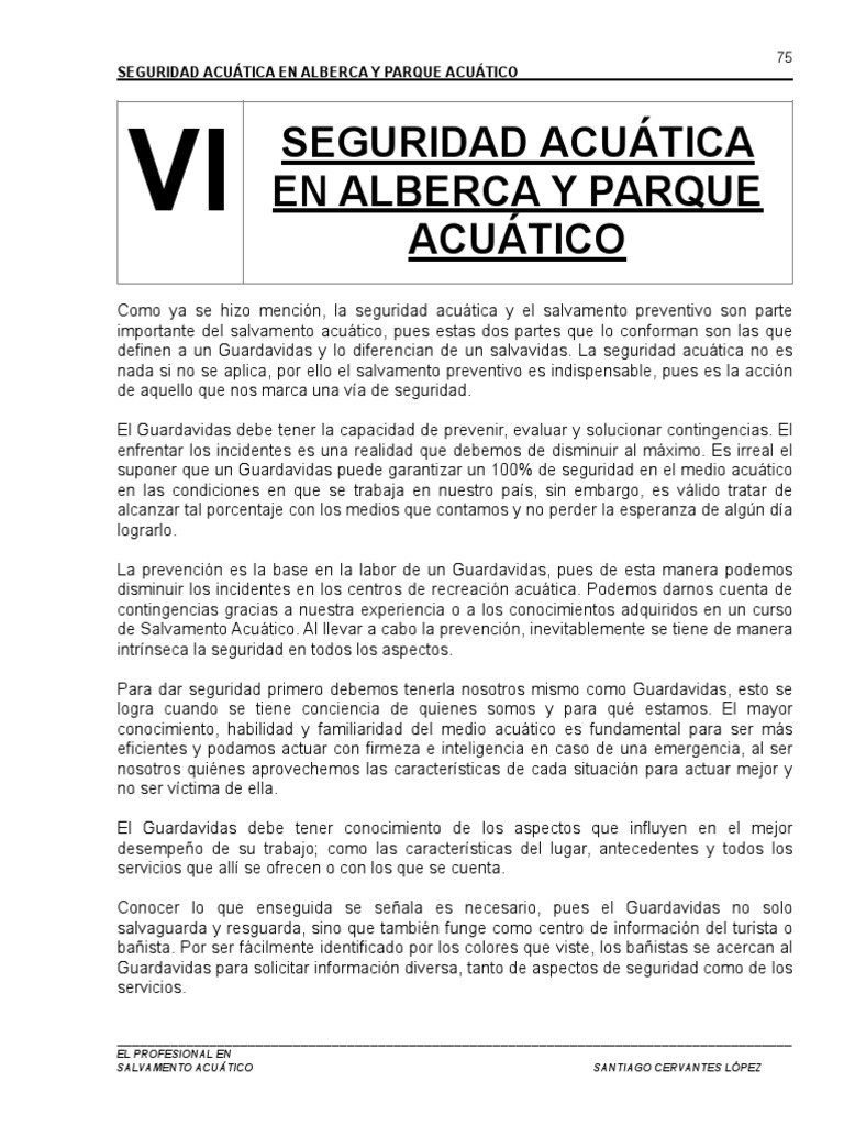 8 Seguridad Acuática en Alberca y Parque Acuático | PDF | Reflexión ...