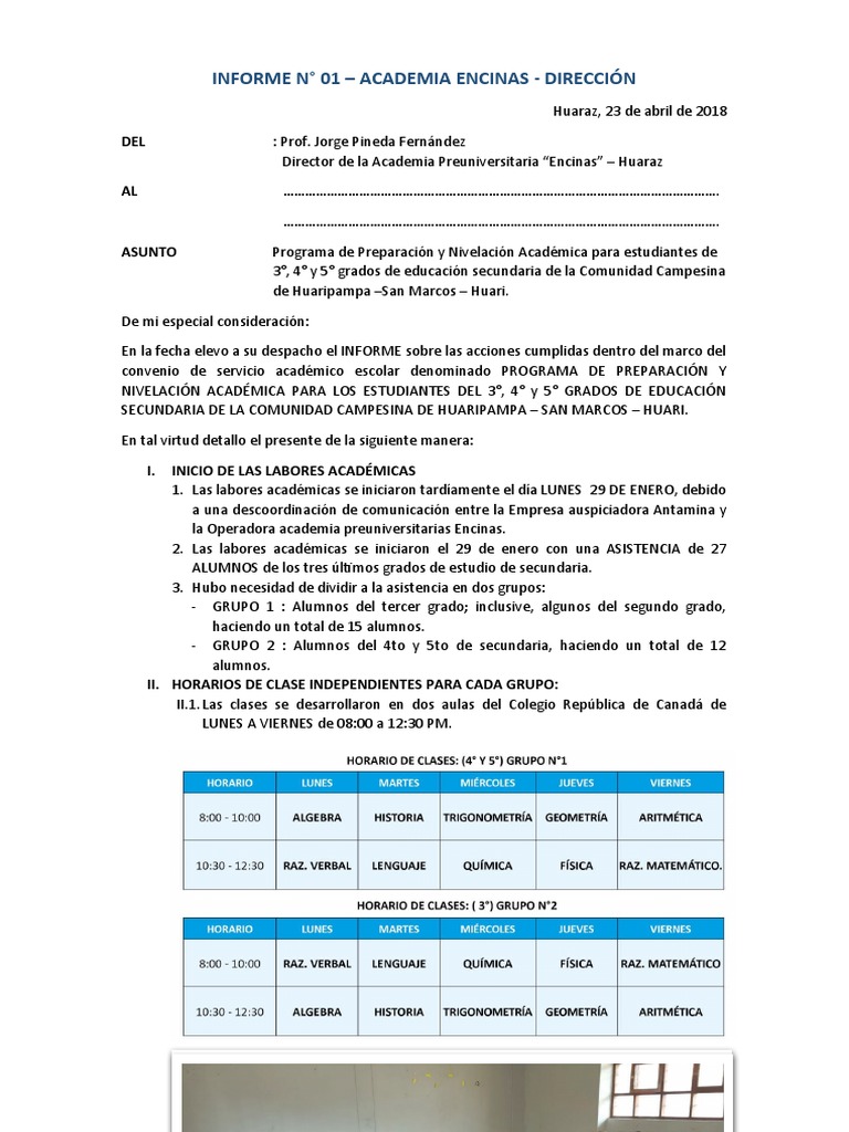 Inform | PDF | Evaluación