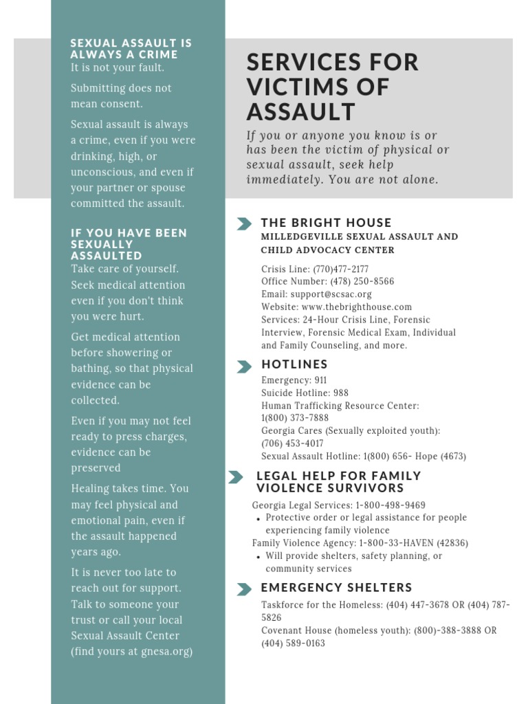 Services For Victims Of Assault 3 Pdf Sexual Assault Domestic
