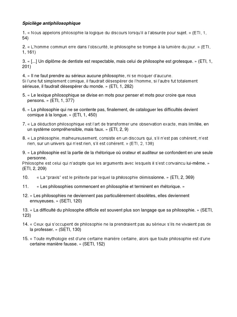 Extraits Nicolas Gomez Davila 1 | PDF | Vérité | Philosophie occidentale