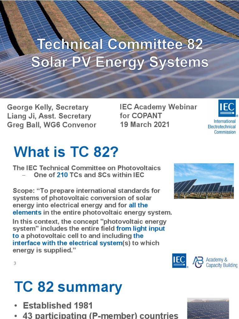 Iec-Tc-82 Presentation Final Upload | PDF | Photovoltaics | Photovoltaic System