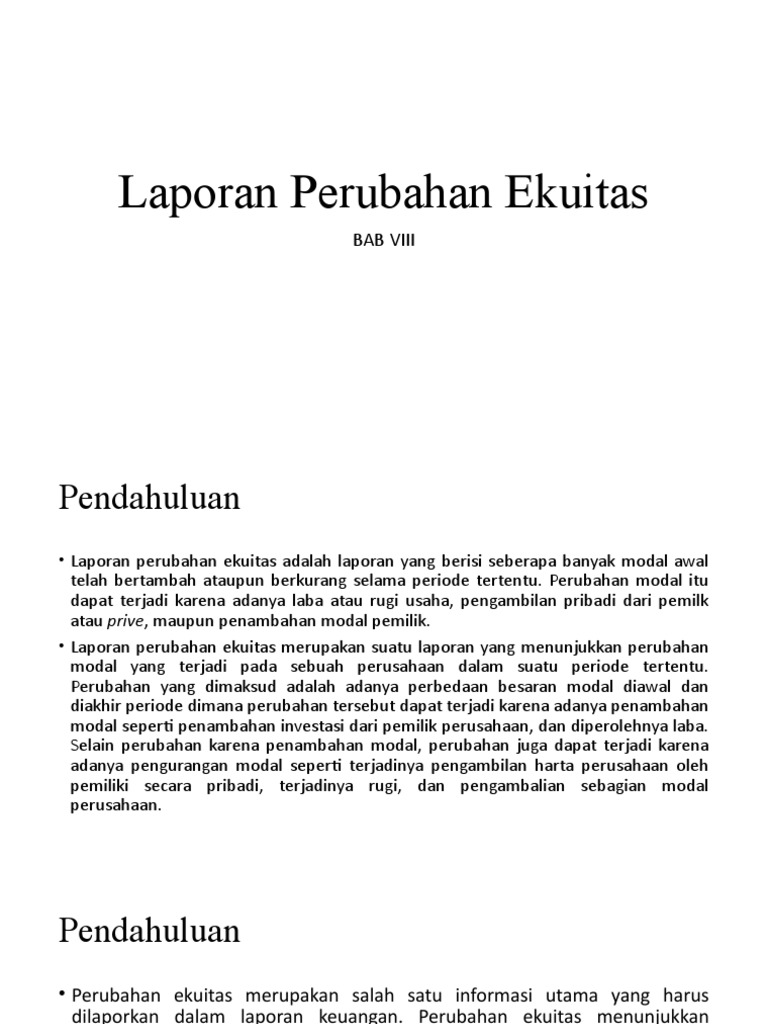 Laporan Perubahan Ekuitas | PDF