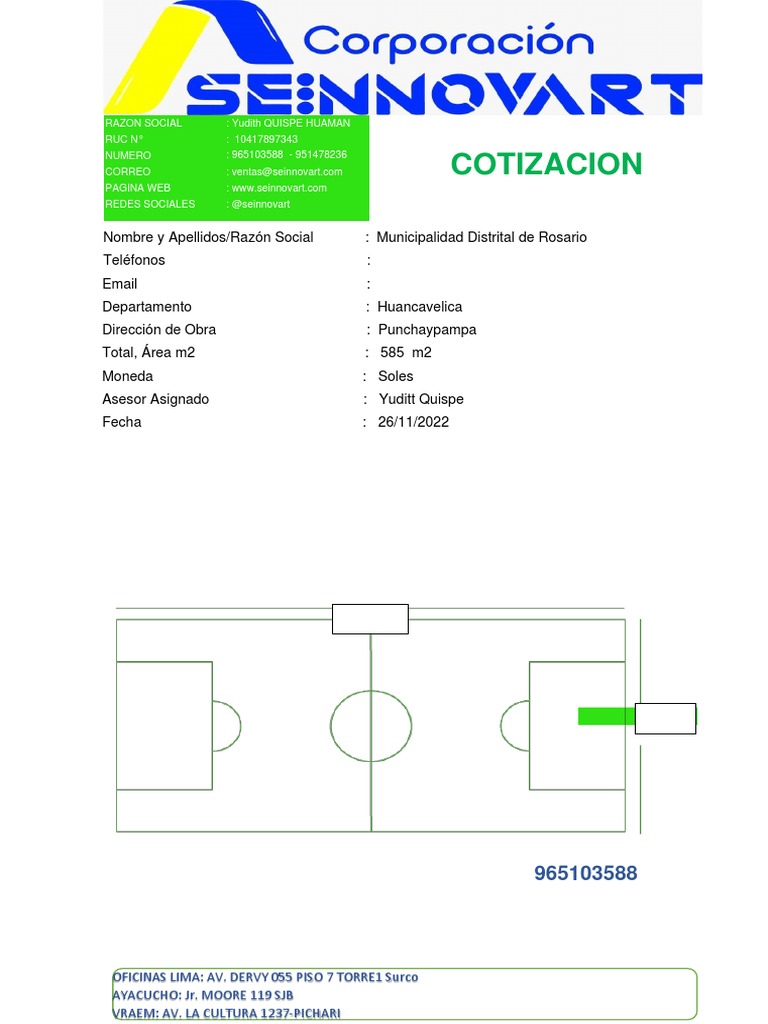 COTIZACION Grass # 585 m2 Muni Rosario | PDF | Medios de comunicación ...
