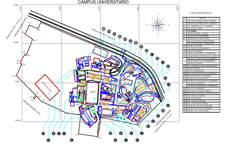 10 - PLANO CAMPUS UNIVERSITARIO - DETALLE DE EDIFICIOS Model | PDF | Ingeniería