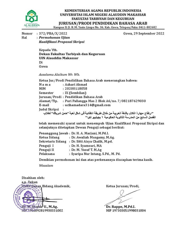 SK Proposal PBA Azhari Ahmad | PDF