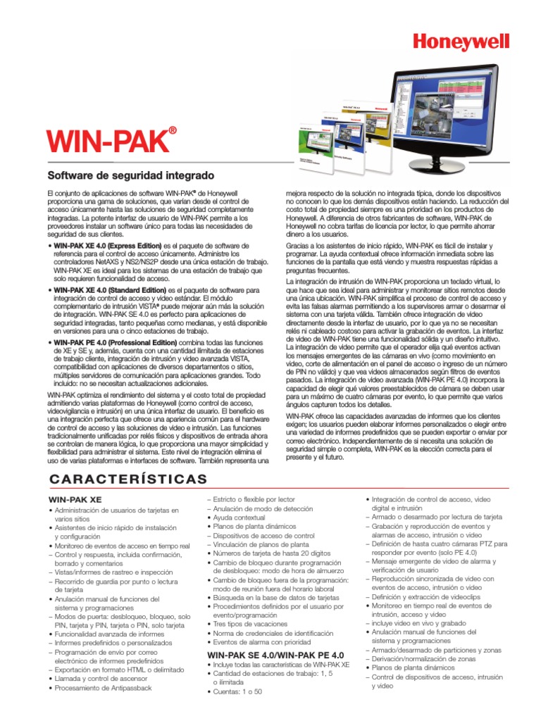 WIN-PAK Datasheets | PDF | Microsoft Windows | Windows 7