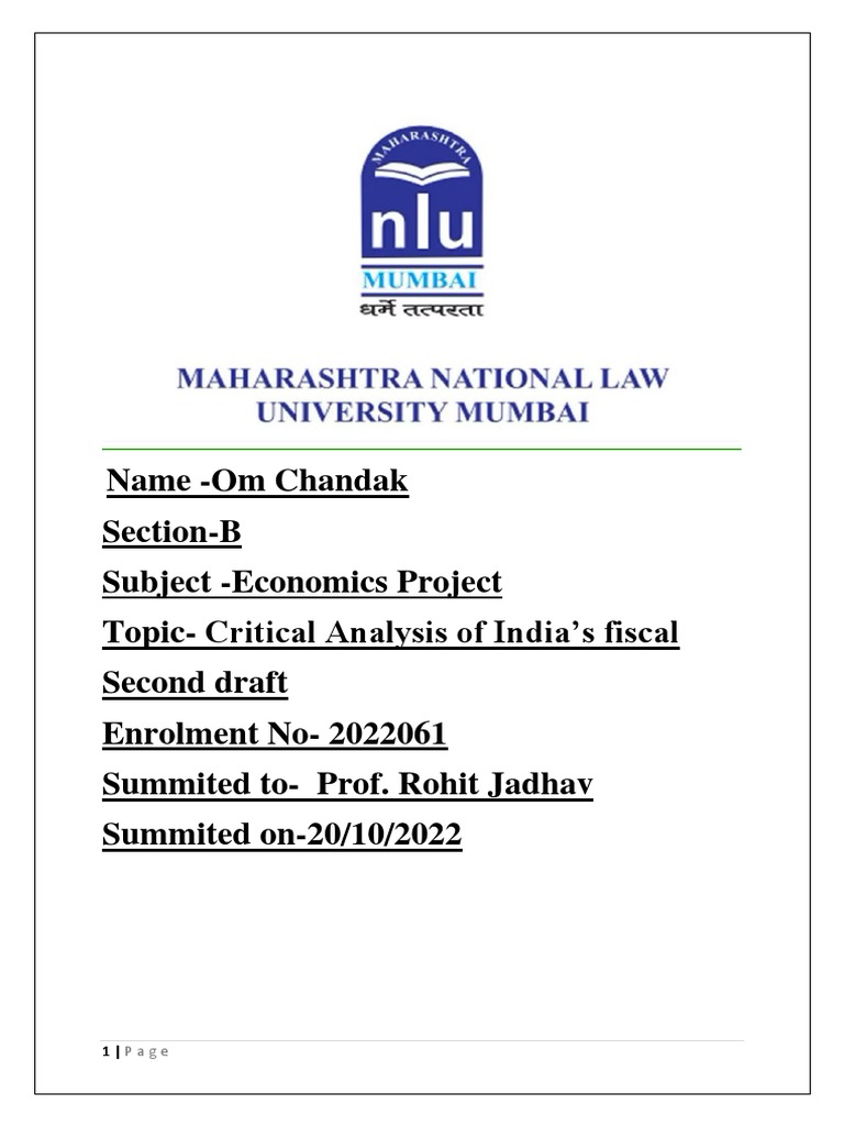 Economic Project Second Draft | PDF | Fiscal Policy | Government Budget ...