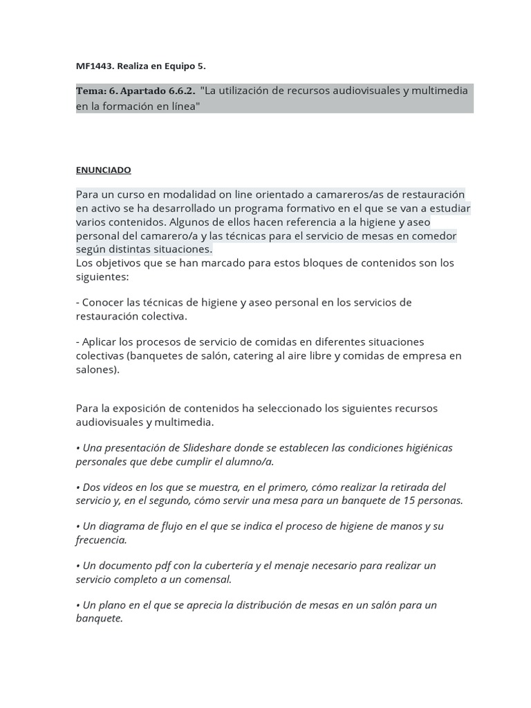 Tema 6 Act - Grupal | Descargar gratis PDF | Multimedia | Informática