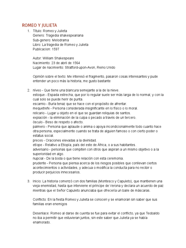Romeo y Julieta | PDF | Romeo y Julieta