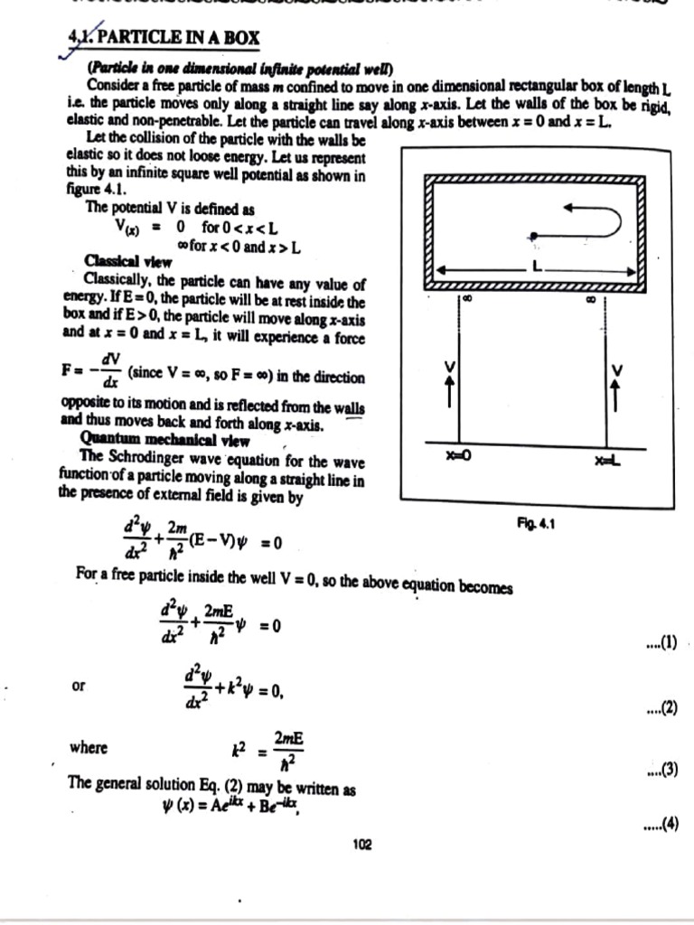 Particle in An Infinite Potential Box | PDF | Physics | Theoretical Physics