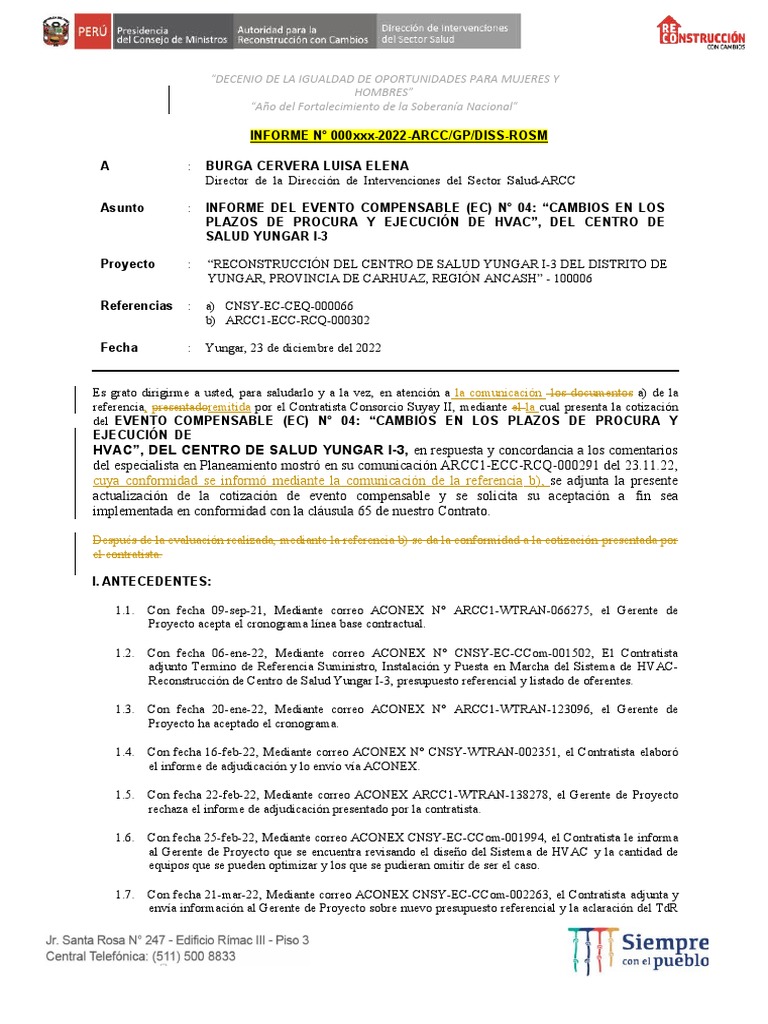 Informe GP - Ec #04 - Hvac - V02 Obs | PDF | Finanzas y dinero