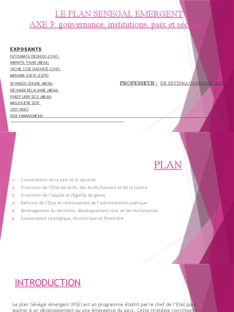 Le Plan Sénégal Émergent | PDF | État | Sénégal