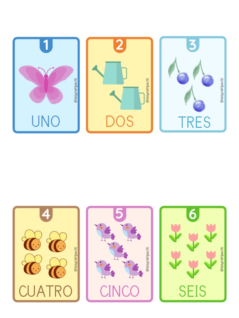 Flash Card Números Primavera | PDF