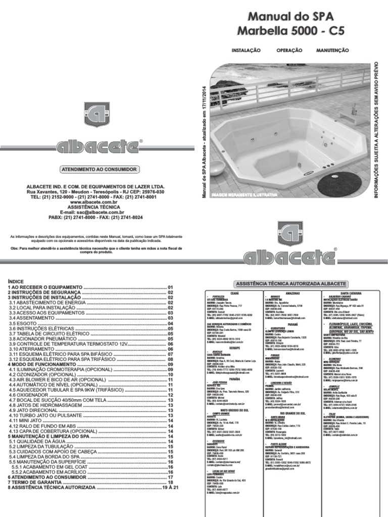 Manual de Instrucoes Spa-Marbela-500-C5 | PDF
