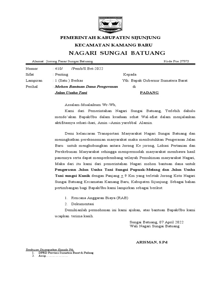 Proposal Pengerasan Jalan Usaha Tani | PDF
