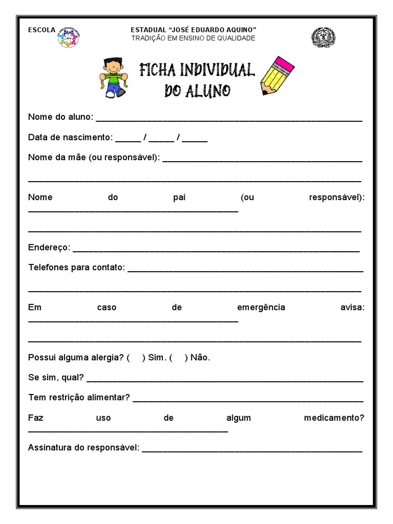 Ficha Individual Do Aluno | PDF