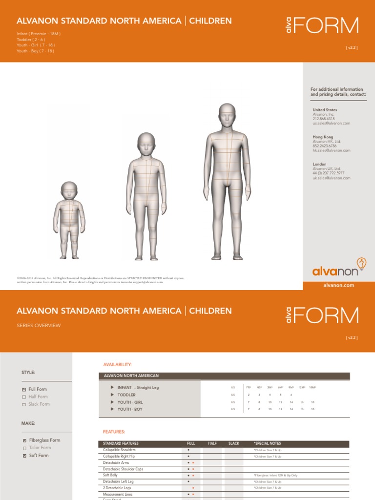 2018 11 09 Alvanon Children Standardsv2.2 | PDF | Waist