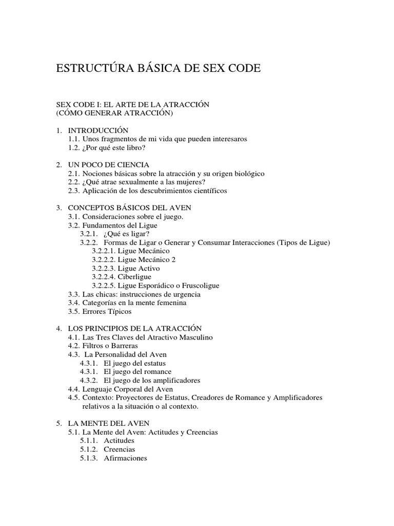 Estructura Del Sex Code Atracción Y Ligue Pdf 2652