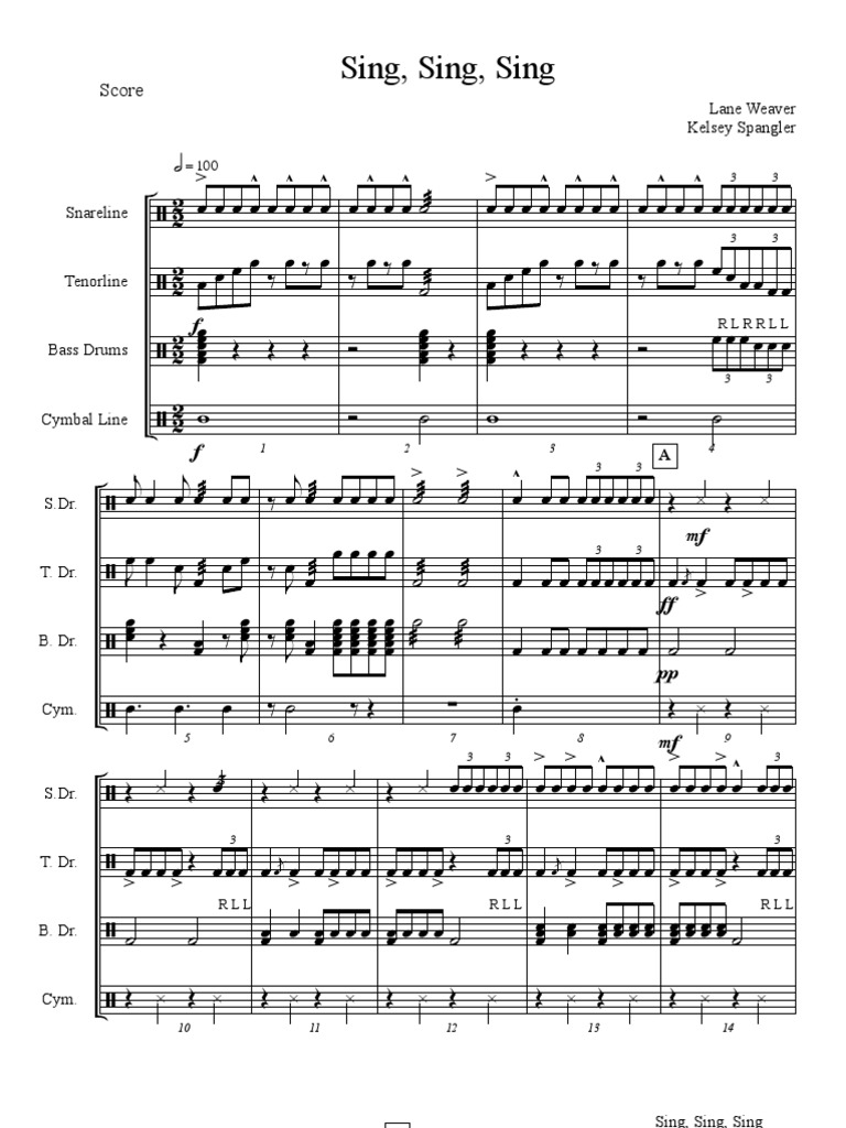 Sing, Sing, Sing Score PDF