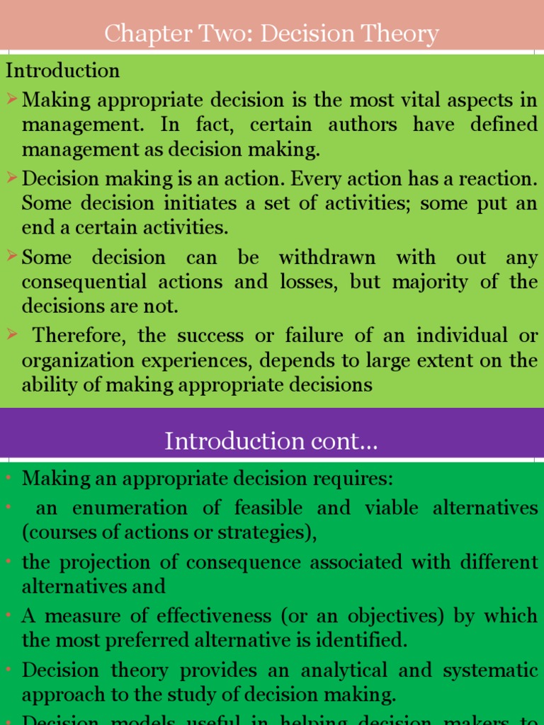 Understanding Decision Theory in Management | PDF | Decision Making ...
