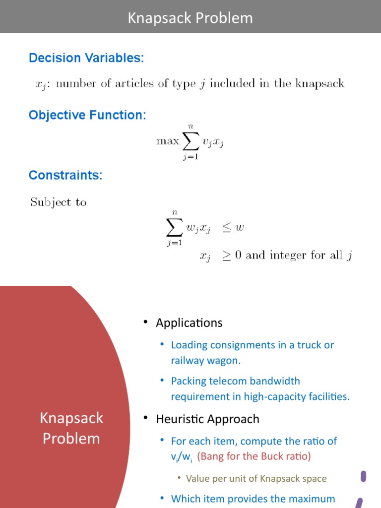 5 Knapsack+BinPack+TSP | Download Free PDF | Numerical Analysis | Mathematical Logic