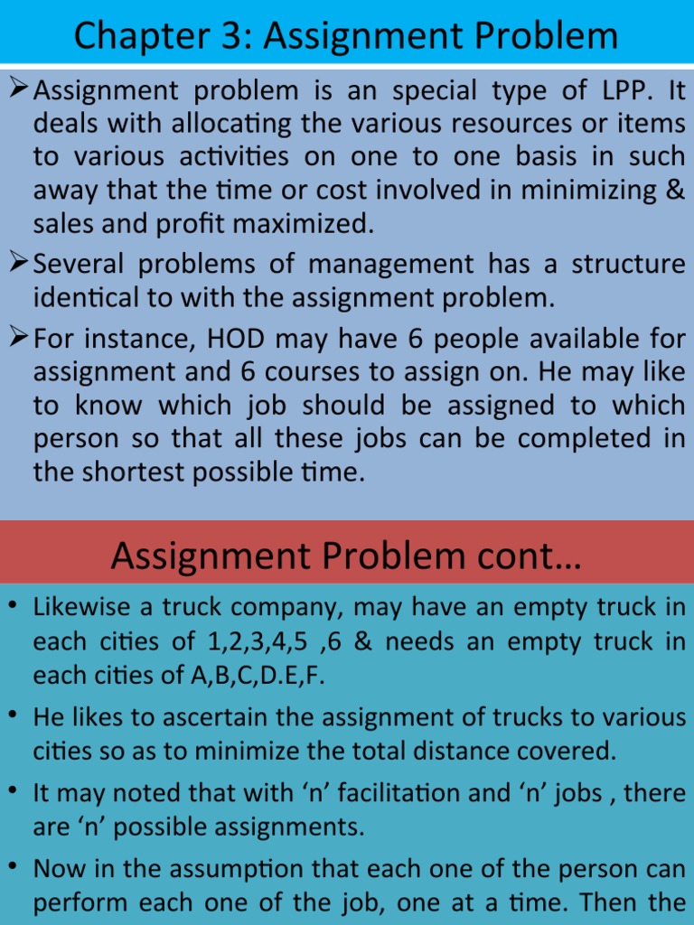 Chapter 4 Assignment Problem | PDF