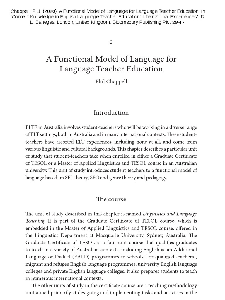 Content Knowledge in English Language Teacher Educ | PDF | English As A Second Or Foreign ...