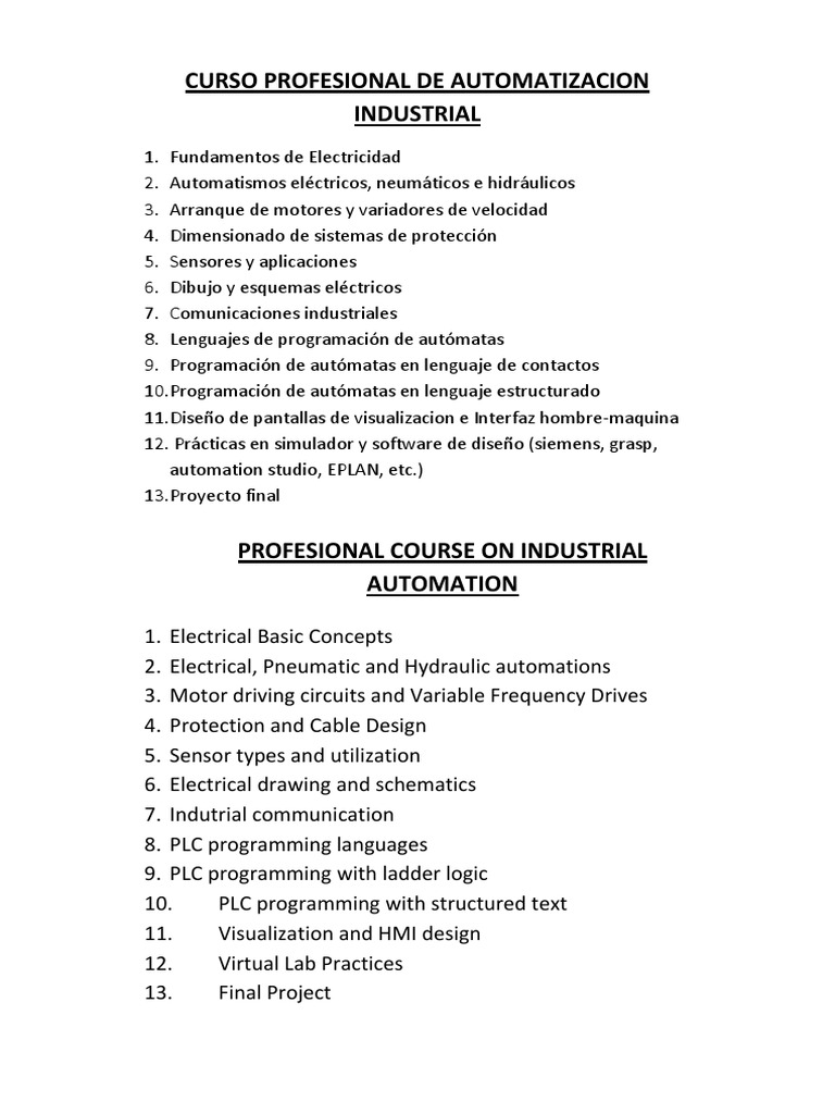 Curso de Automatizacion Industrial | PDF | Tecnología e ingeniería Curso de Automatizacion Industrial | PDF | Tecnología e ingeniería