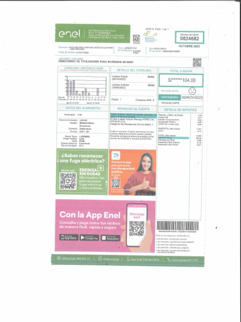 Recibos Enel Locales Compartidos | PDF