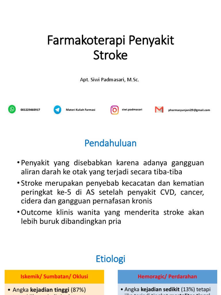 Farmakoterapi Stroke 2021 | PDF | Sains & Matematika