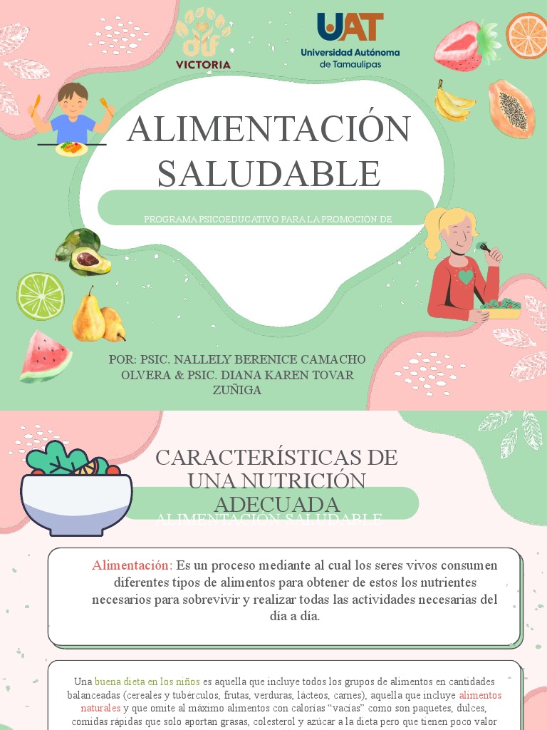 Presentación Alimentación Saludable | PDF | Alimentos | Refresco