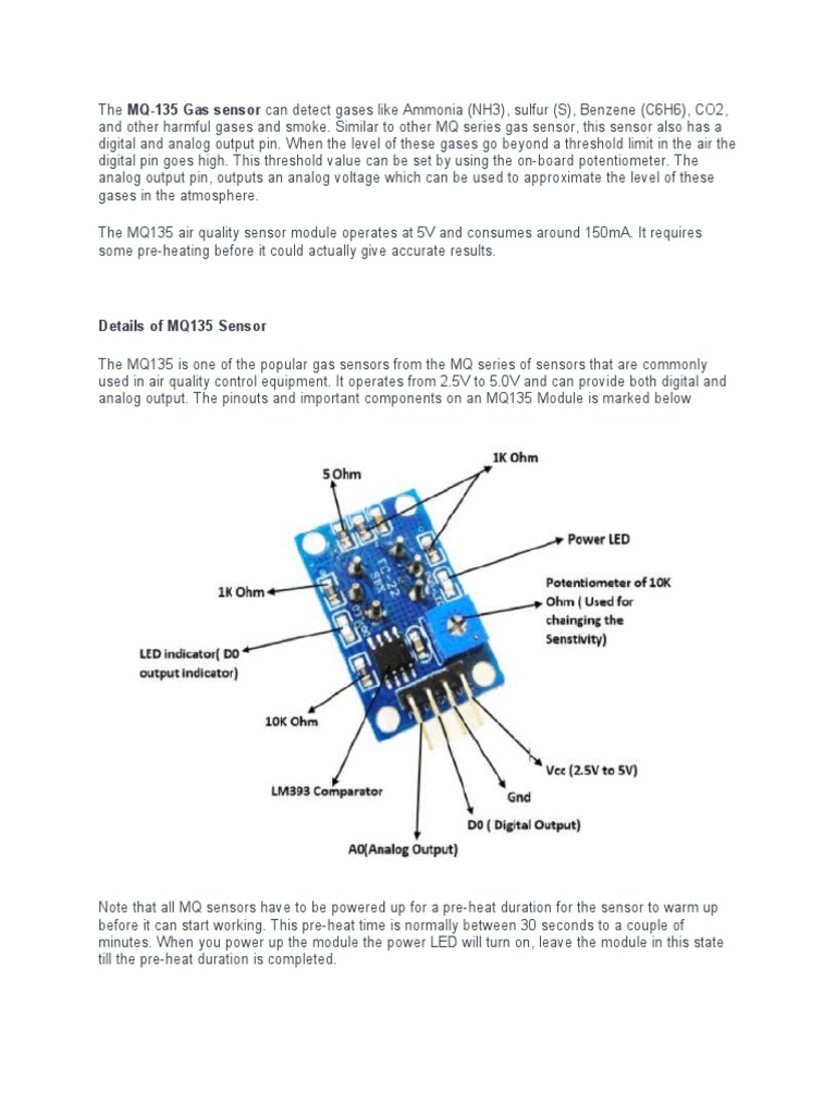 Details of MQ135 Sensor | PDF | Sensor | Electrical Circuits