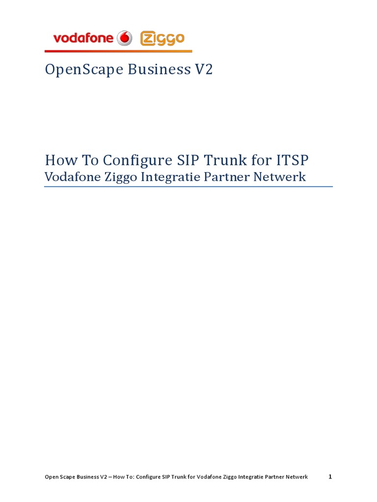 Config ITSP Vodafone Ziggo Integratie Partner Netwerk | PDF | Session ...