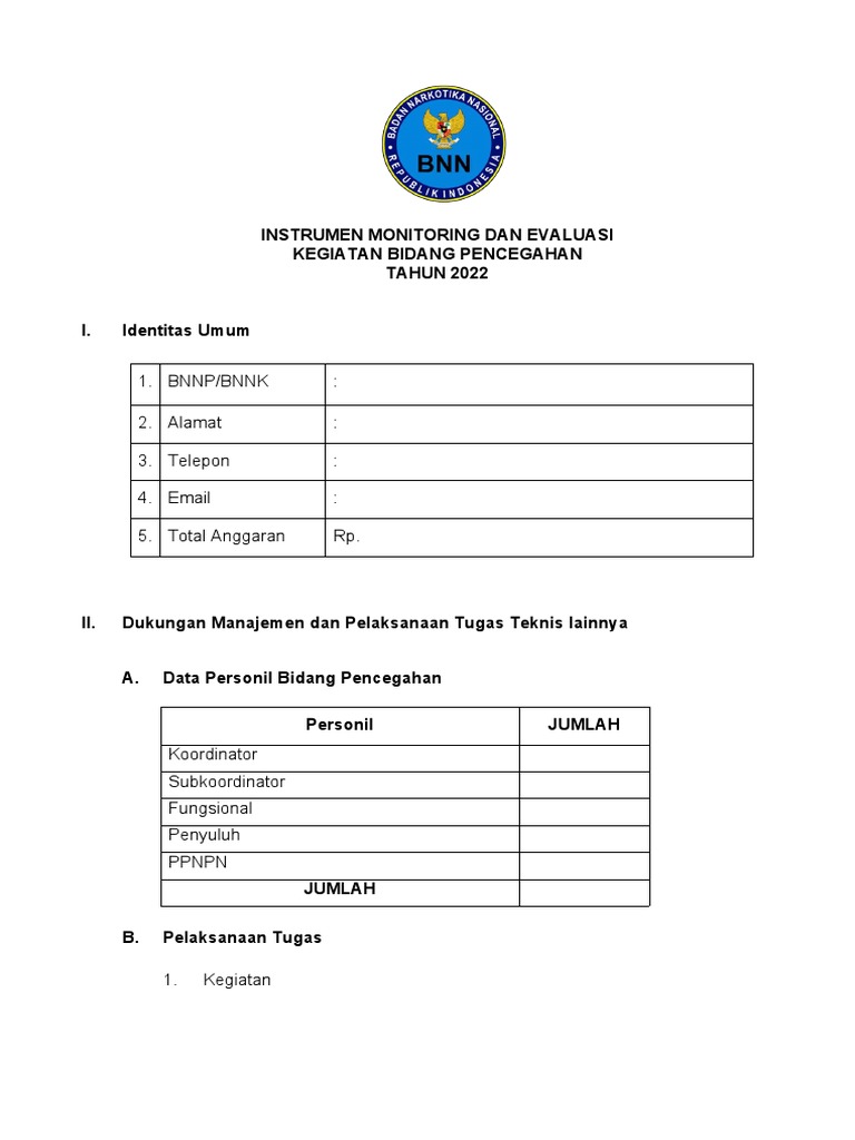 Instrumen Monev Advokasi 2022 | PDF