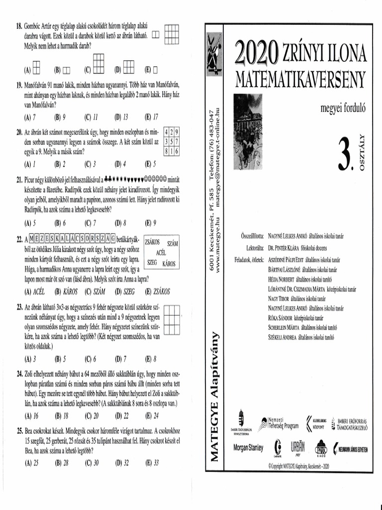 2020 - 3 - Zrinyi Matek | PDF