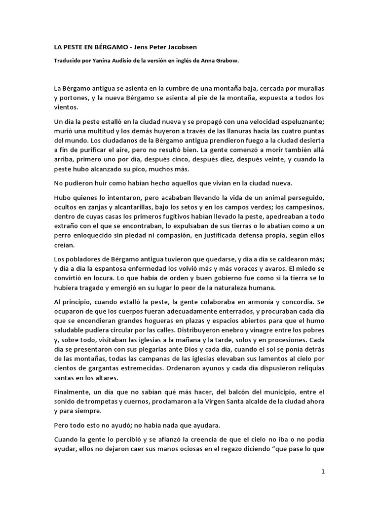 La Peste en Bergamo | PDF