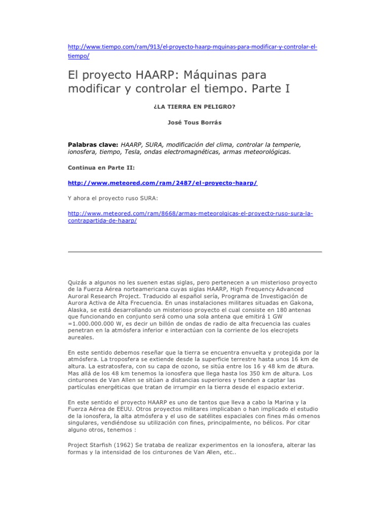 Proyecto HAARP | PDF | Tierra | Naturaleza