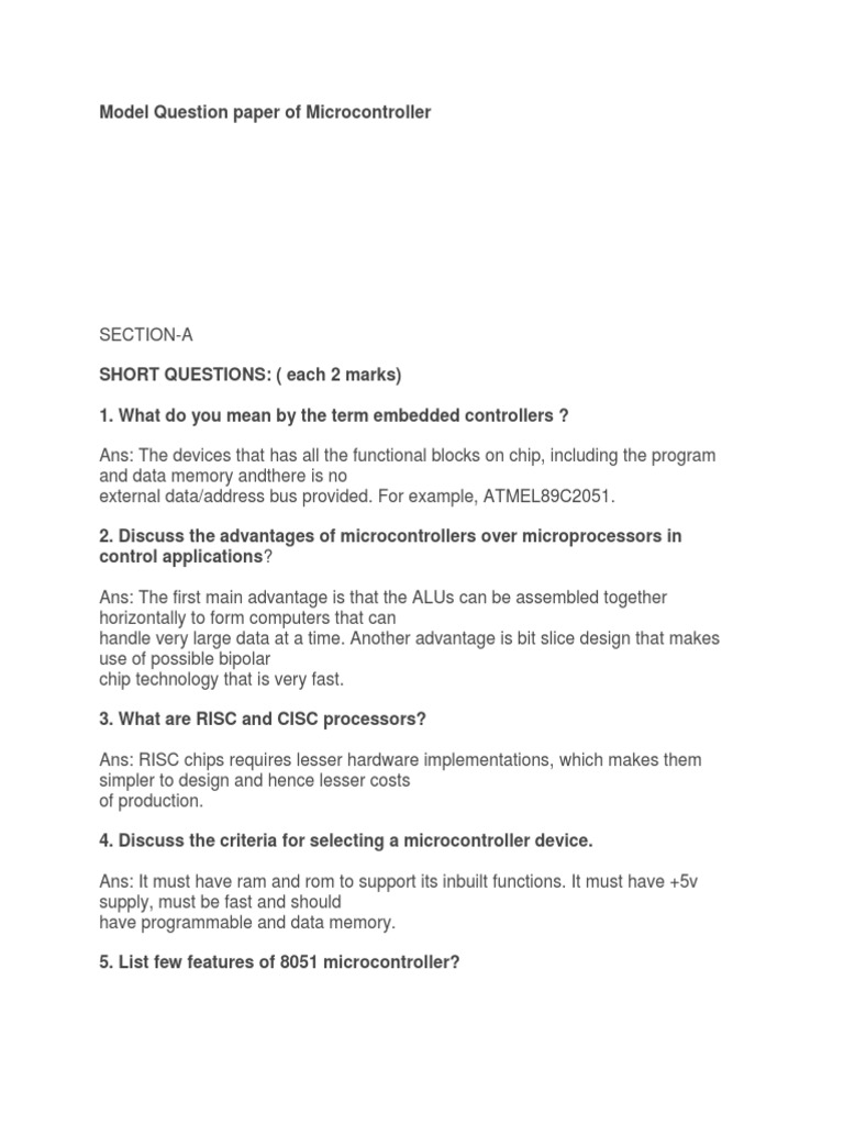 Model Question Paper | PDF | Microprocessor | Programming