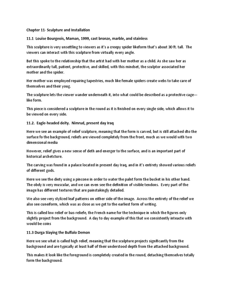 Art120 Chapter11 SculptureandInstallation | PDF | Casting | Relief