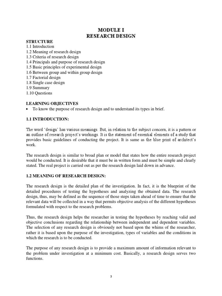 Understanding Research Design Principles | PDF | Experiment | Variance