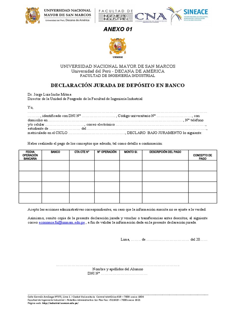 Declaracion Jurada | PDF | Industrias de servicio