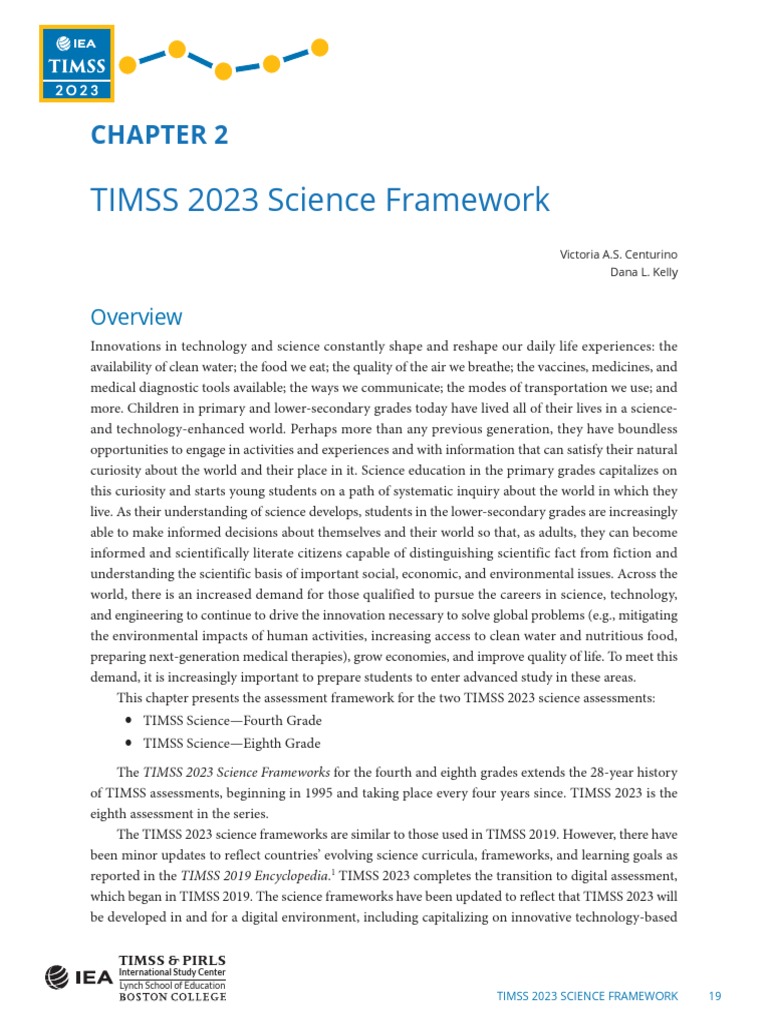 TIMSS 2023 Science Framework | PDF | Chemistry | Chemical Reactions