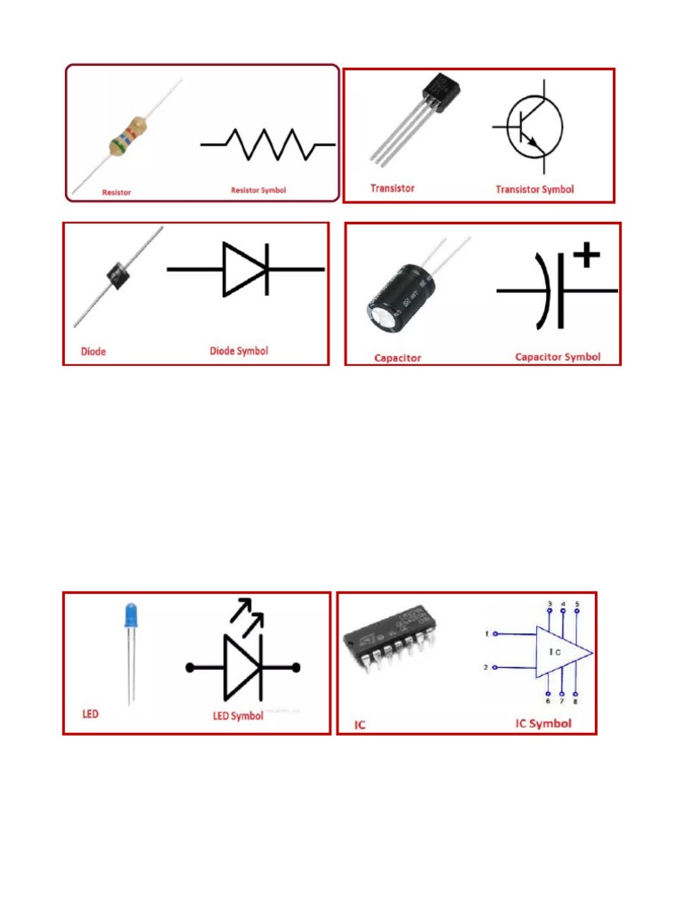 Basic Electrical Components Picture and Symbols | PDF