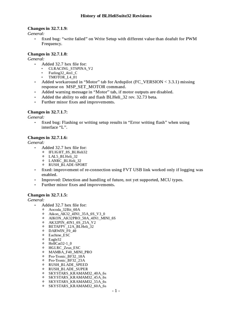 BLHeli Suite 32 History | PDF | Microcontroller | Booting