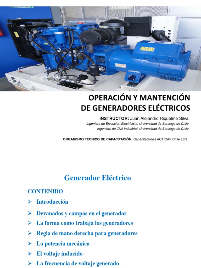 Partes y Funcionamiento de Generadores | PDF | Generador eléctrico ...