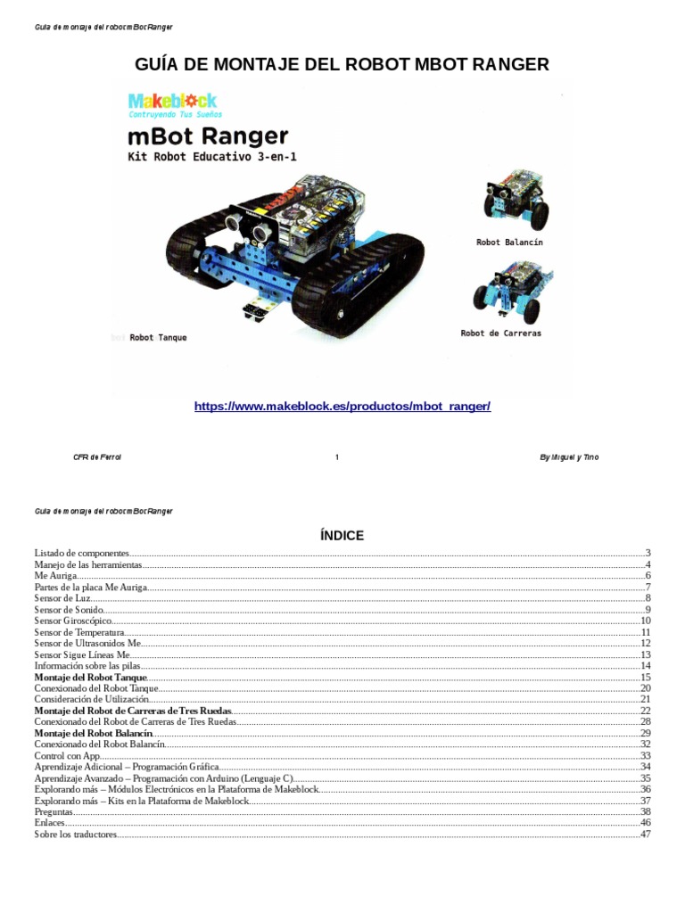 Guia de Montaje Del Robot Mbot Ranger | PDF | Scratch (lenguaje de programación) | Entorno de ...